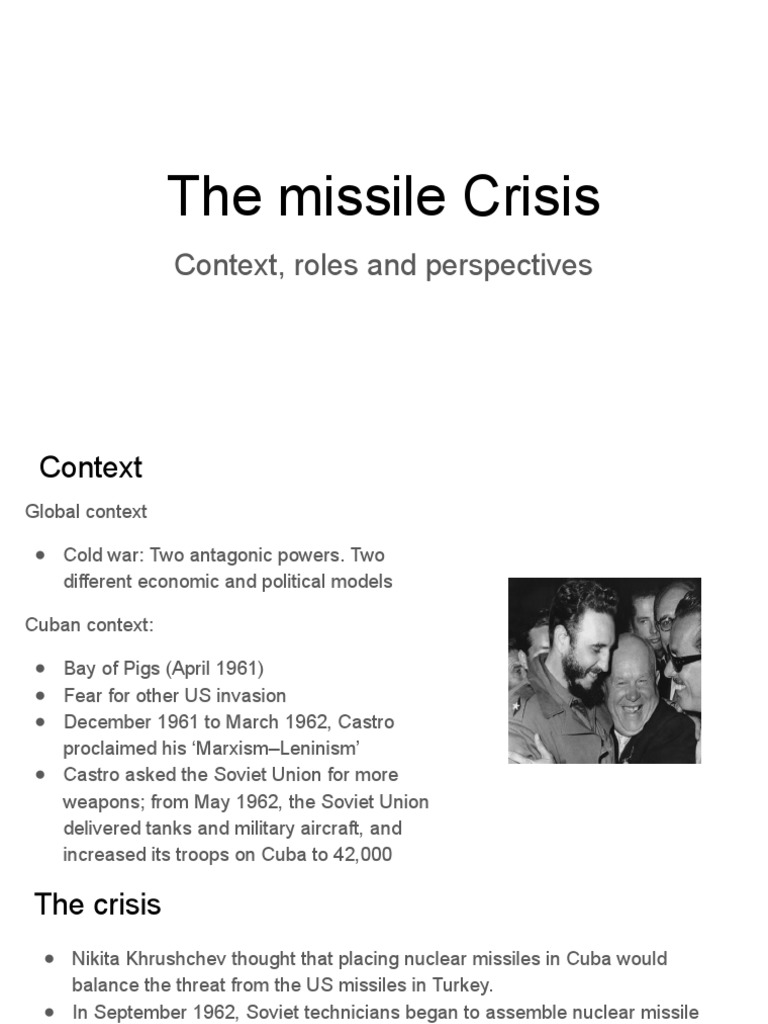 The Missile Crisis: Context, Roles and Perspectives | PDF | Cuban ...