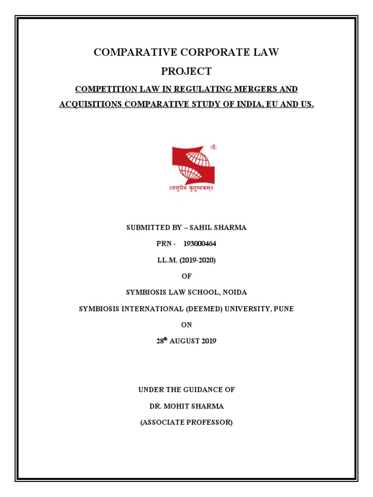 Competition Law in Regulating Mergers and Acquisitions Comparative ... Competition Law in Regulating Mergers and Acquisitions Comparative ...