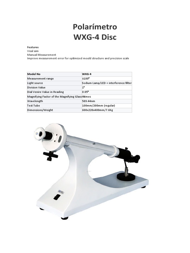 WXG-4 Disc Polarímetro | PDF