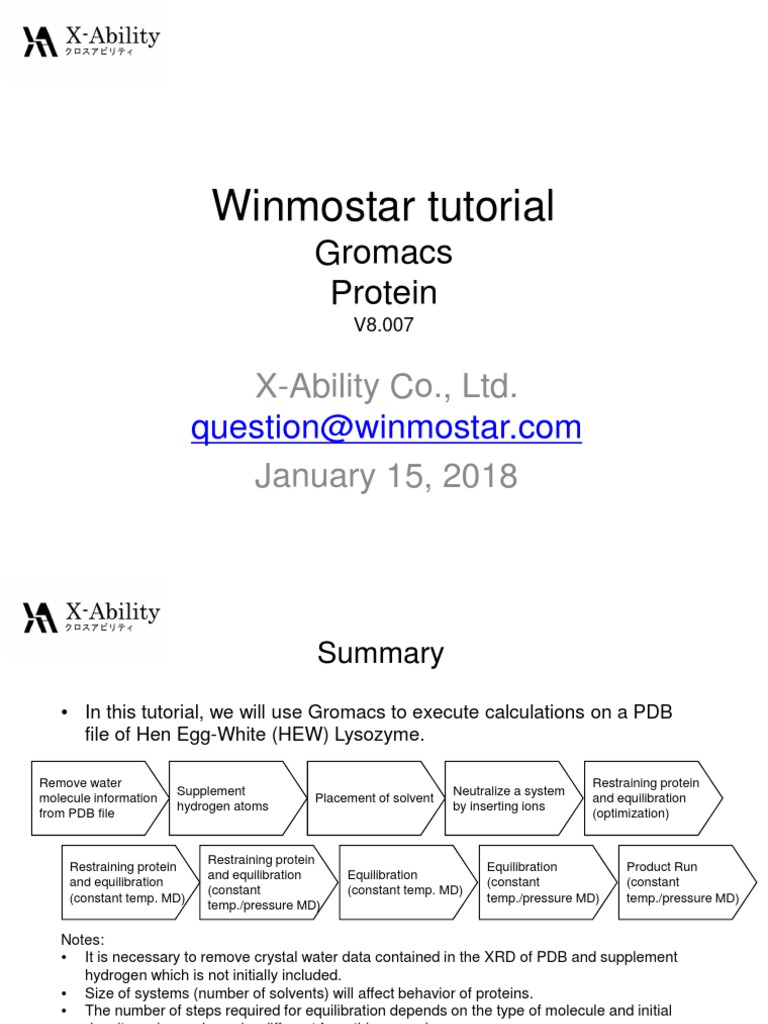 Gromacs Tutorial 2 (Protein) PDF | PDF | Ion | Molecules