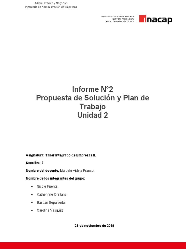 Propuesta de Soluci N y Plan de Trabajo 1 | PDF | Análisis FODA | Marketing