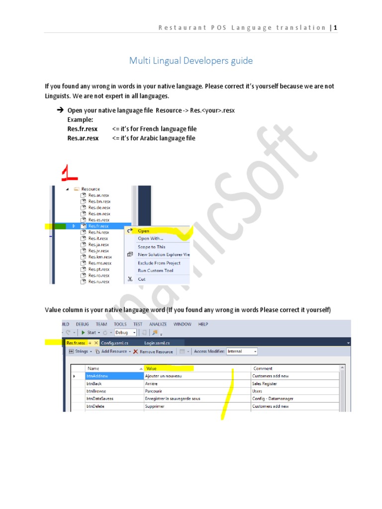 Restaurant POS Language Setup Guide | PDF | Computers