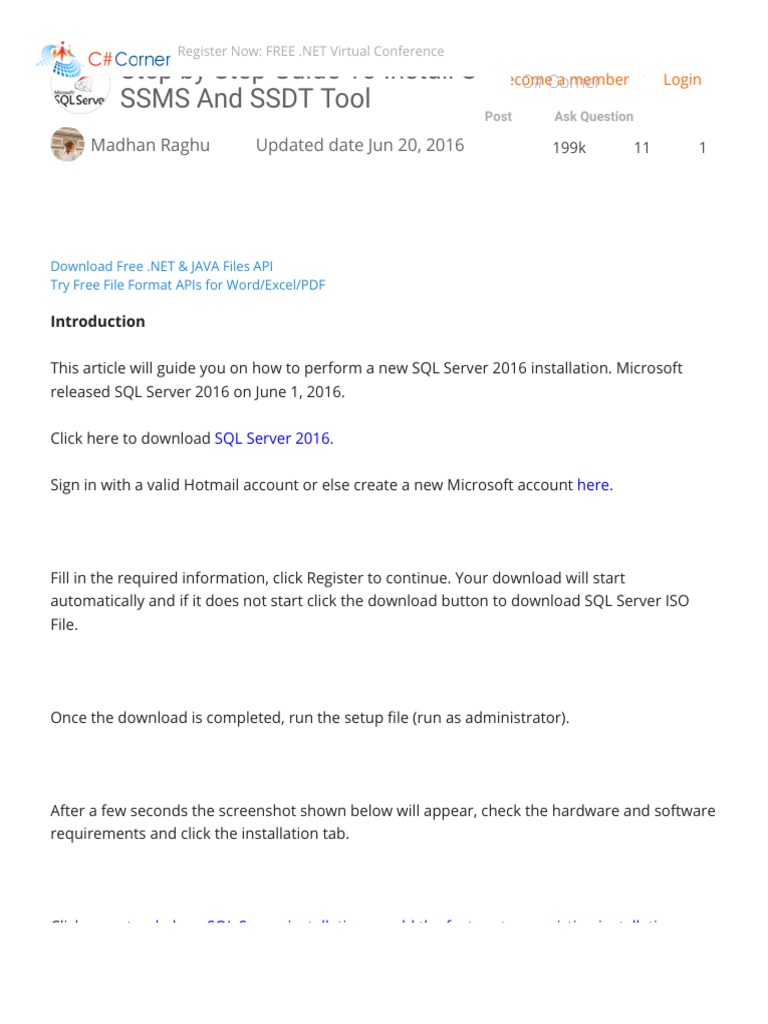 Step by Step Guide To Install SQL Server 2016, PDF | PDF | Microsoft ...