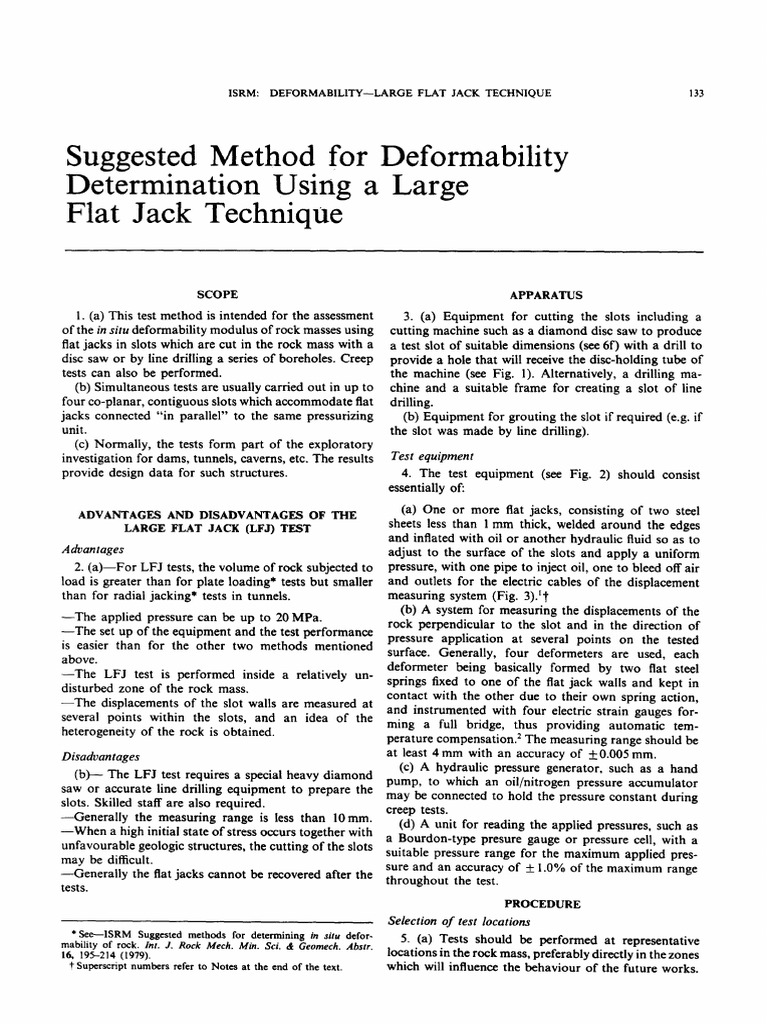 Large Flat Jack Deformability Testing | PDF | Fracture | Drilling