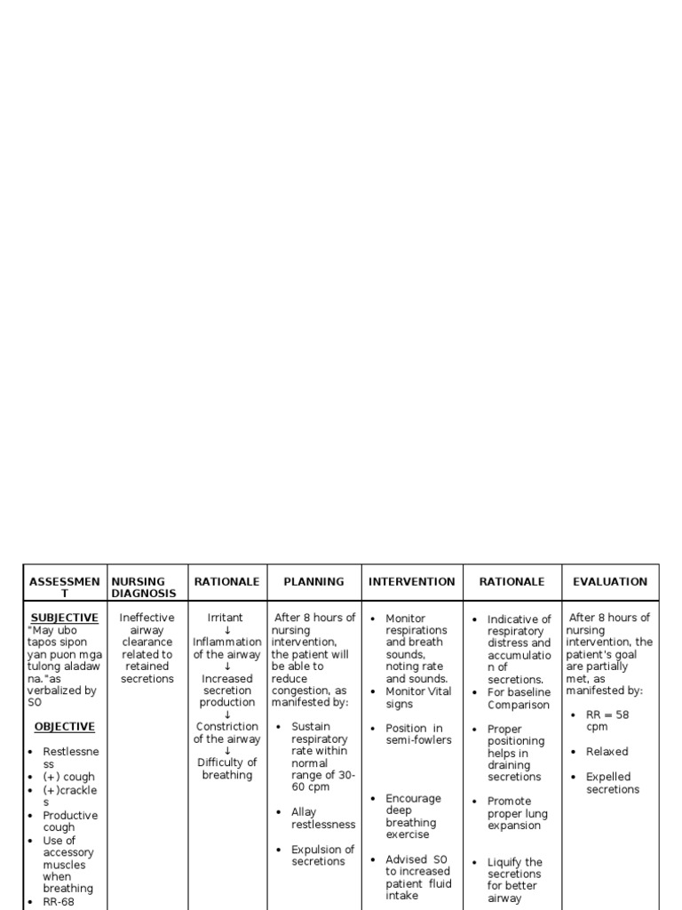 Nursing Care Plan | Respiratory Tract | Breathing