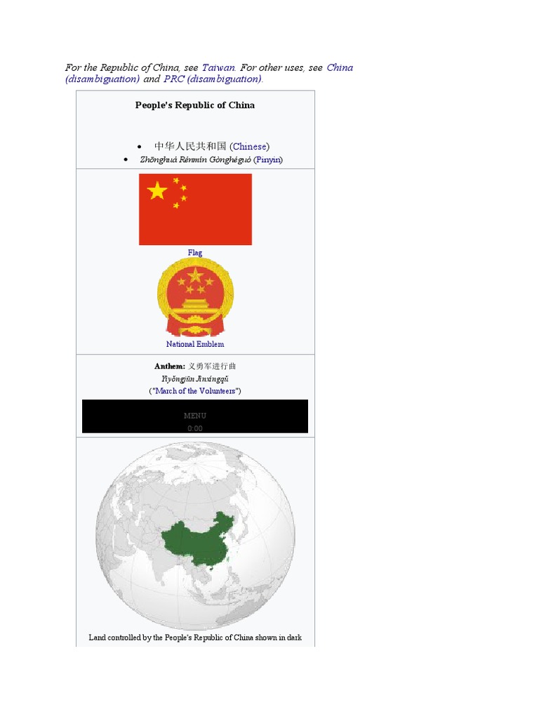 Overview of the People's Republic of China | PDF | China | World Politics