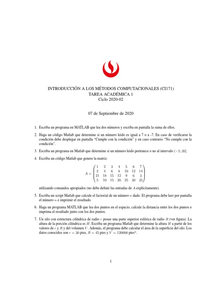 Programas MATLAB: Suma, Condiciones y Cálculos | PDF | Informática | Enseñanza de matemática