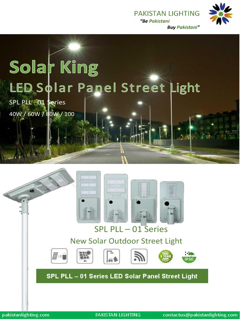 SPL PLL - 01 Solar King LED Streetlight 40,60,80,100 (PL) | PDF ...