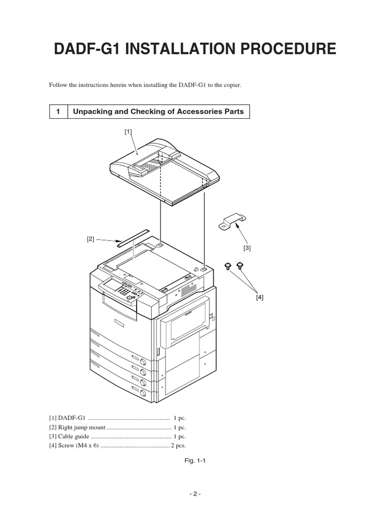 DADF-G1 Install PDF | PDF | Electrical Connector | Screw