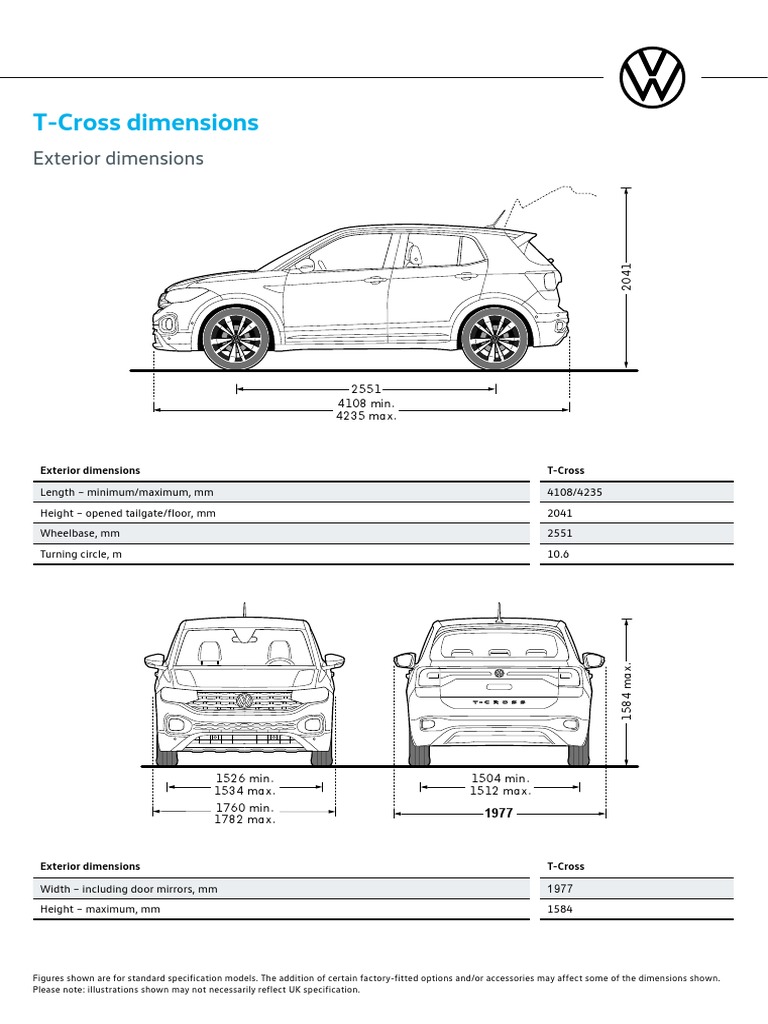 T Cross Dimensions | PDF | Length | Automotive Technologies