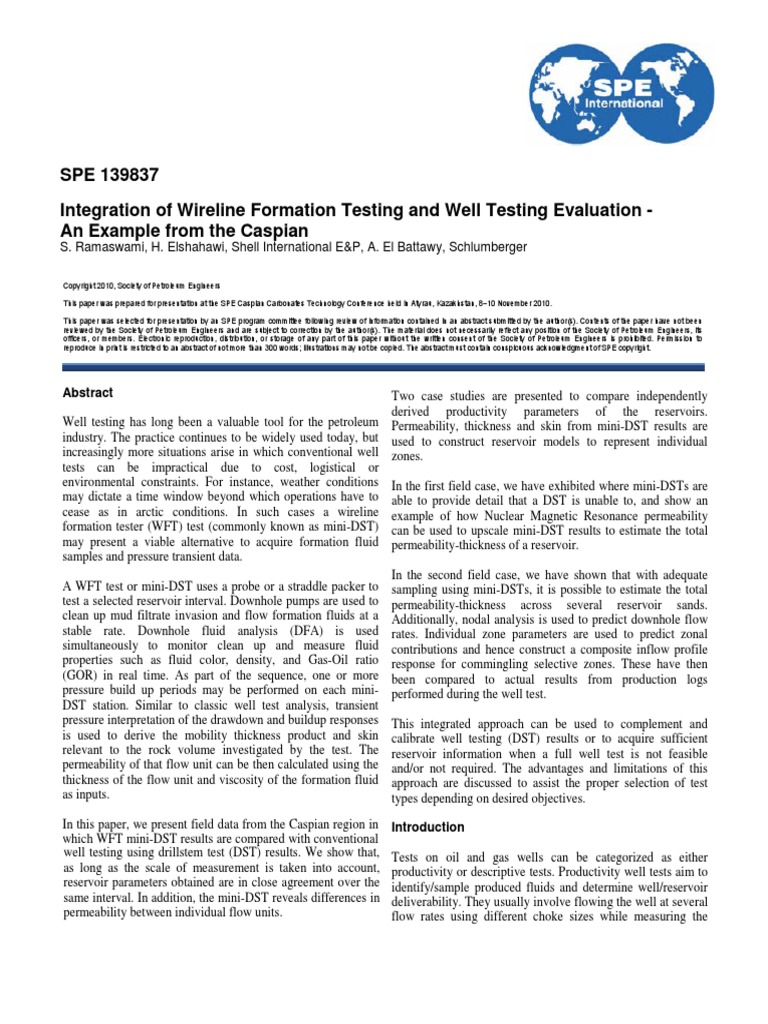 SPE-139837-MS - Integration Wireline Formation Testing and Well Testing ...