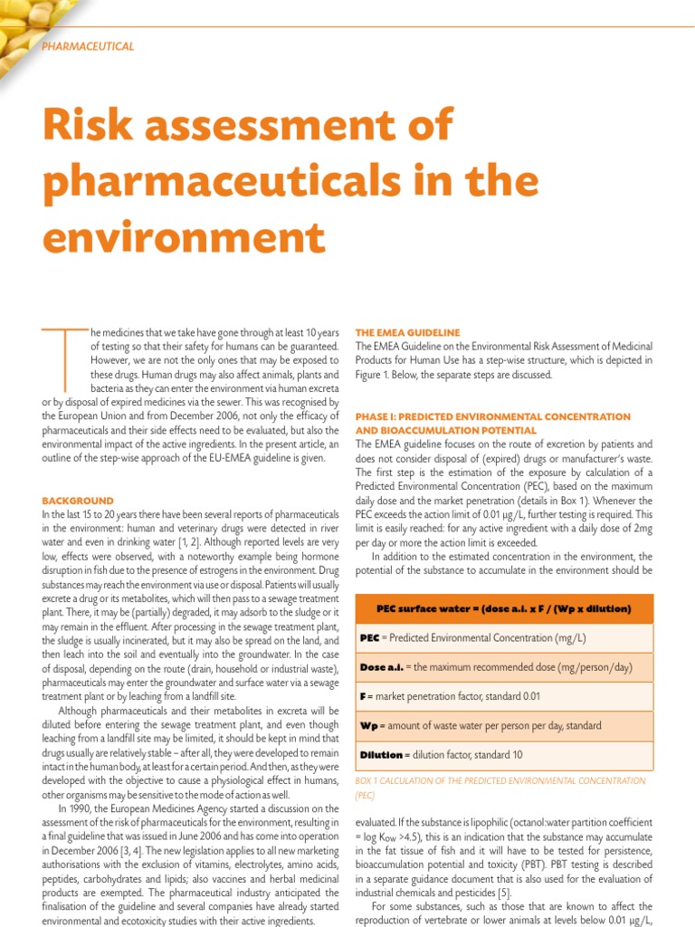 Risk Assessment Pharmeceutical in The Environment | PDF | Sewage ...