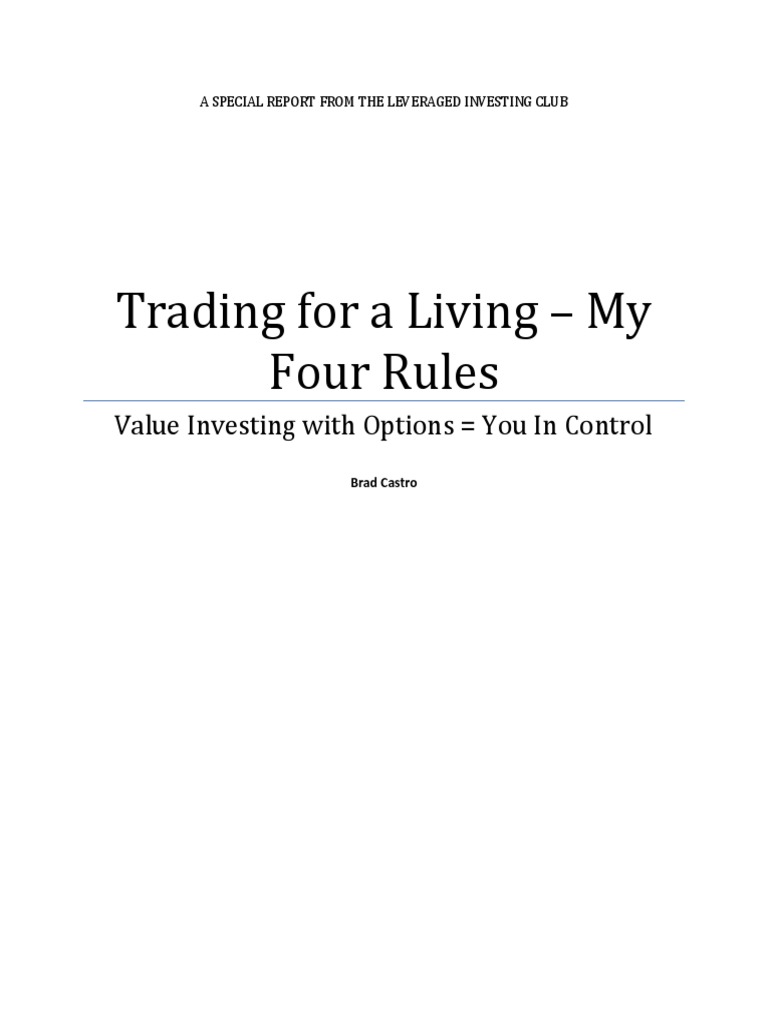 Trading For A Living PDF | PDF