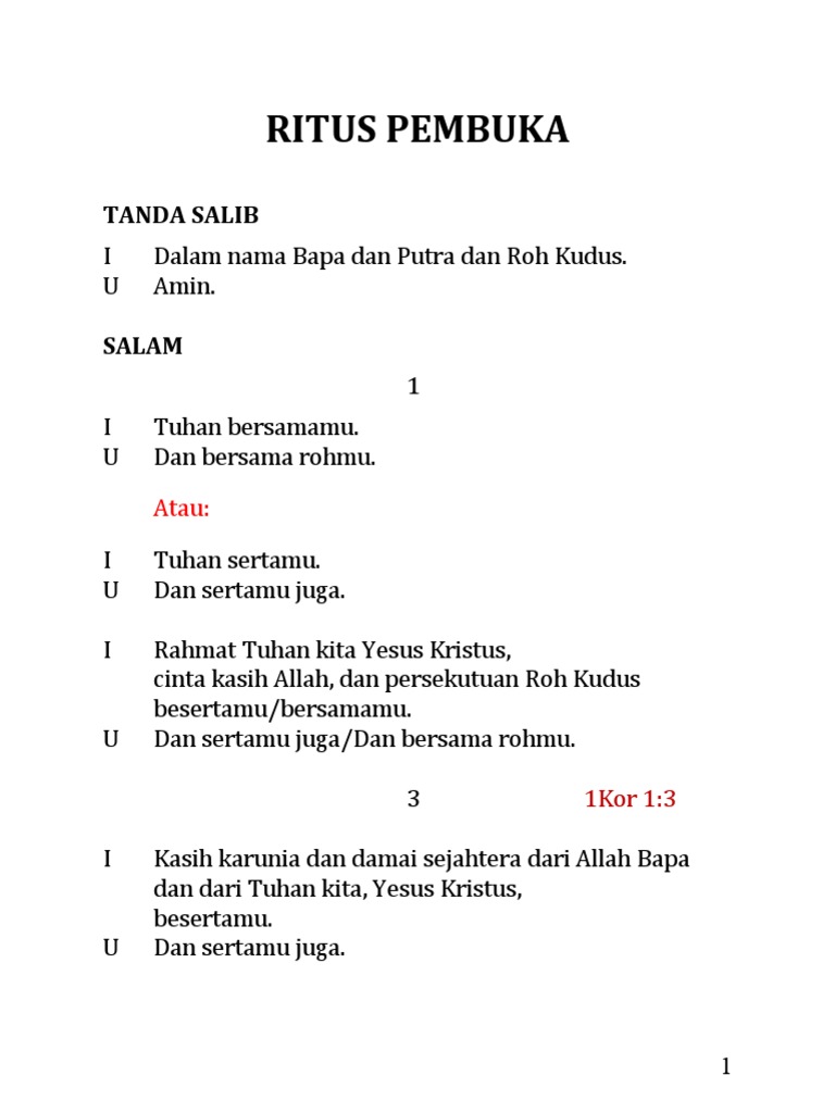 Tata Perayaan Ekaristi - Buku Umat | PDF