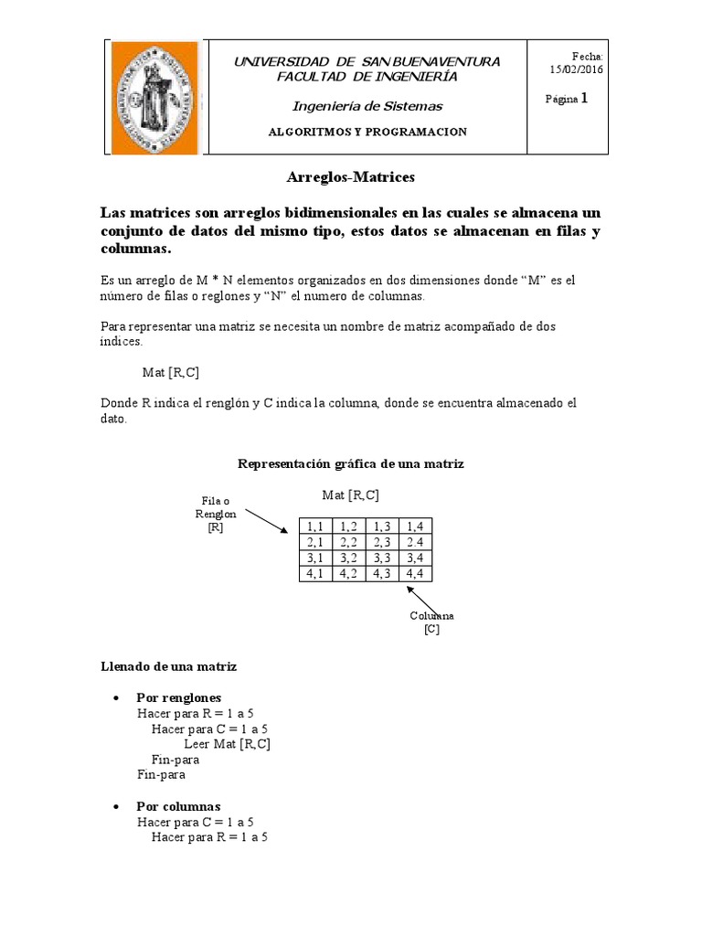 Programacion y Guia Matrices y Ejercicios Resuelto | PDF | Estructura de datos de matriz ...