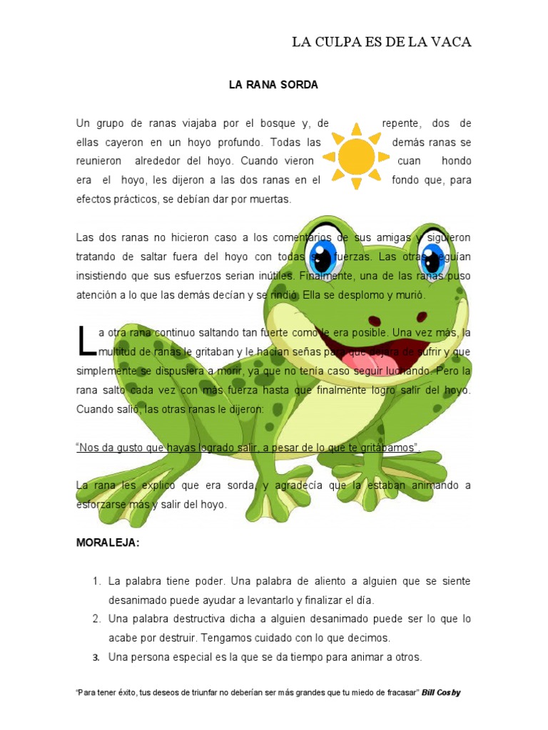 LA RANA SORDA Actividad | PDF