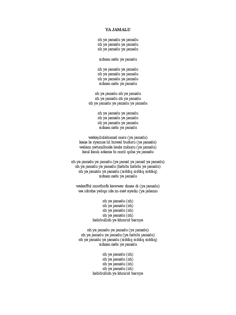 Ya Jamalu | PDF