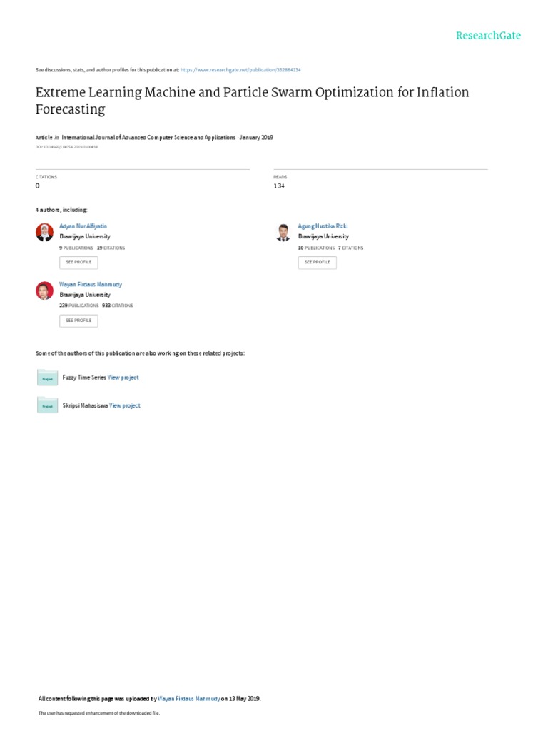 Extreme Learning Machine and Particle Swarm Optimi | PDF | Artificial ...