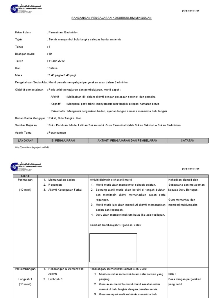 RPH Badminton M1 | PDF