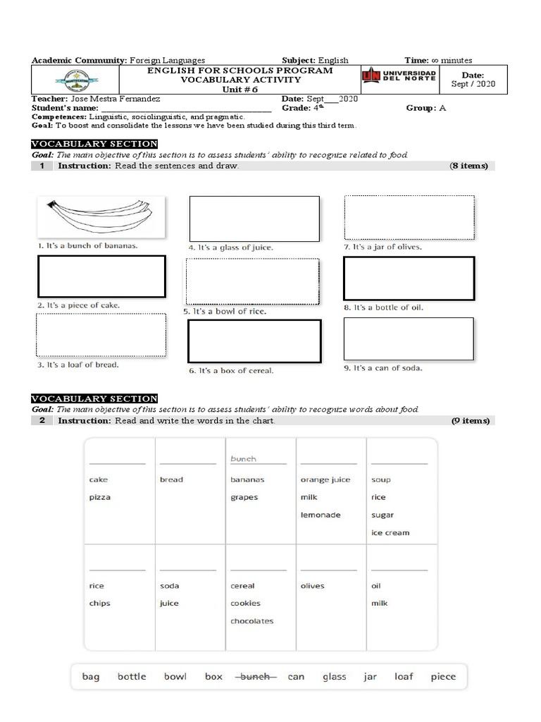 4a Vocabulary Activity #1 | PDF
