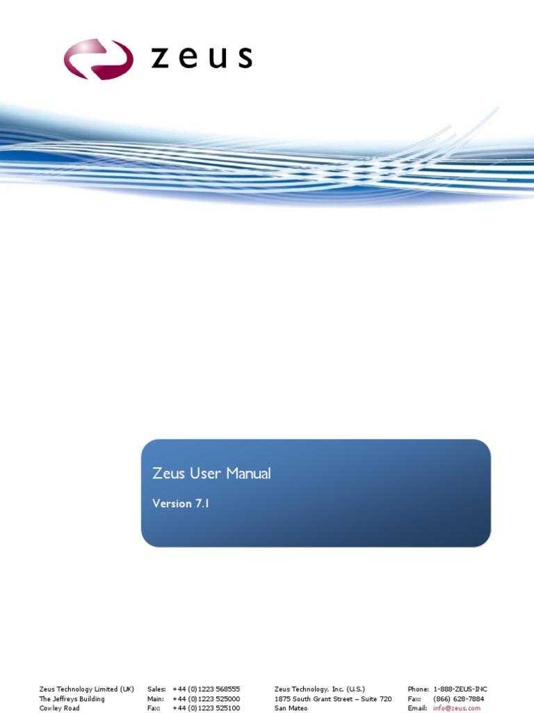 Zeus 7.1 User Manual | Transport Layer Security | File Transfer Protocol