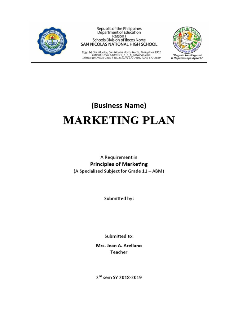Marketing Plan-Title Page | PDF | Career & Growth | Business