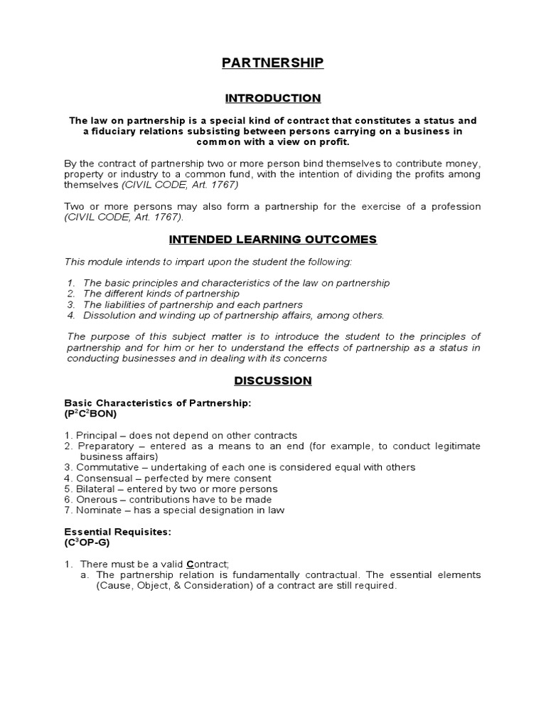 Partnership Module | PDF | General Partnership | Partnership