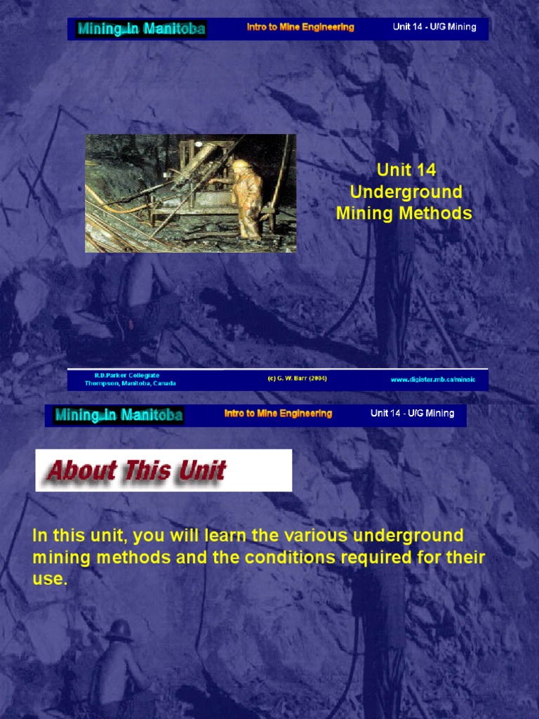 14underground Mining Methods | PDF | Mining | Science