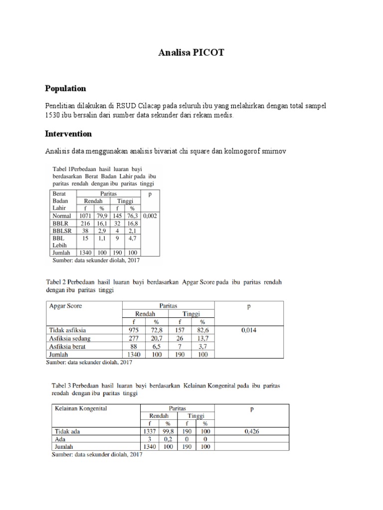 Analisa PICOT New | PDF