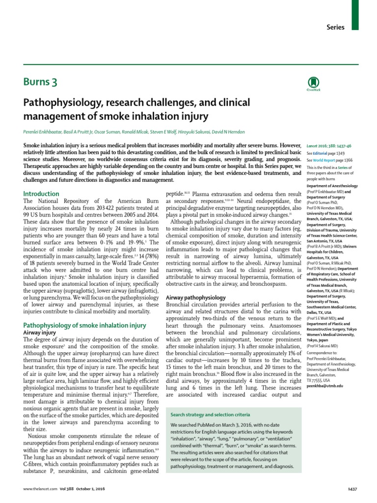 Burns 3: Pathophysiology, Research Challenges, and Clinical Management ...