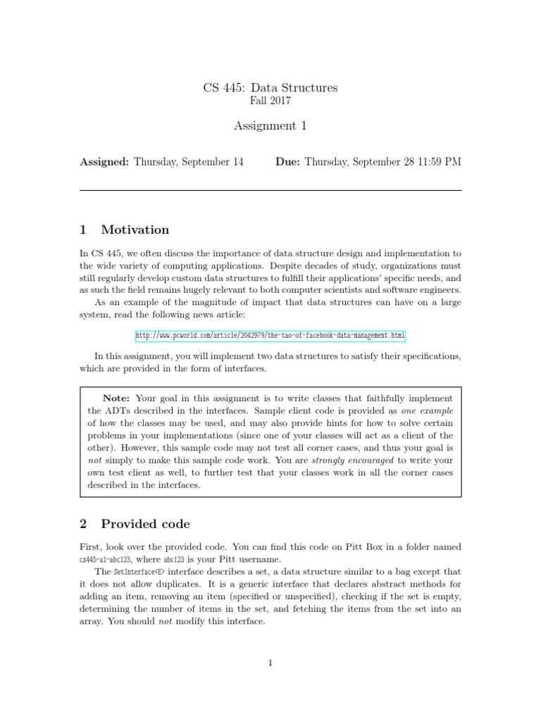 Assignment 1 Pdf Interface Computing Class Computer Programming