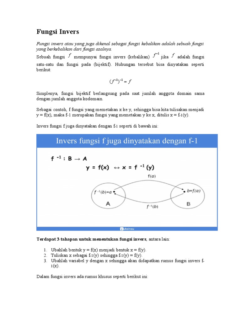 Materi Fungsi Invers | PDF