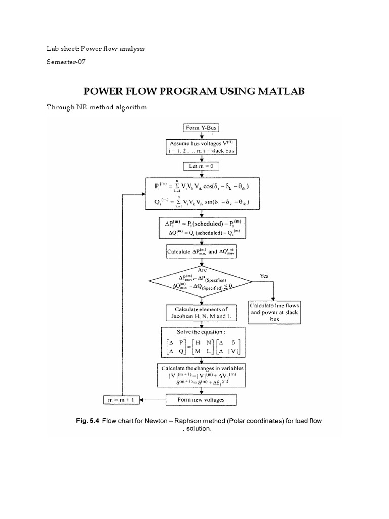 Power Flow Program Using Matlab | PDF | Electromagnetism | Electrical ...