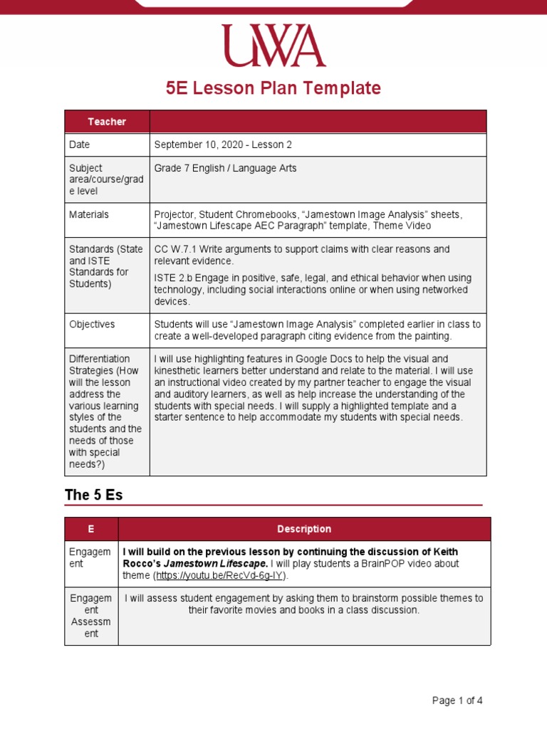 5E Lesson Plan Template: The 5 Es | PDF | Science Education ...