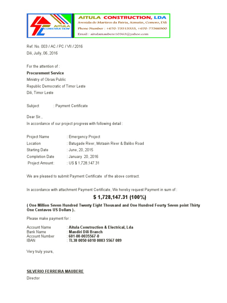 Letter For Procurement Service | PDF