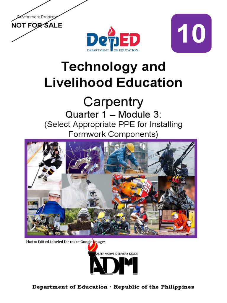 Technology and Livelihood Education: Carpentry | PDF | Personal Protective Equipment | Sports ...
