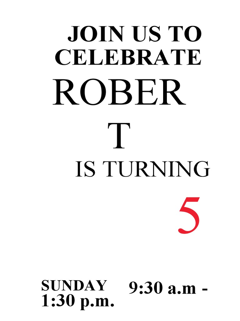Rober T: Join Us To Celebrate | PDF