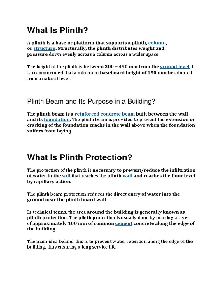Understanding Plinth in Construction | PDF
