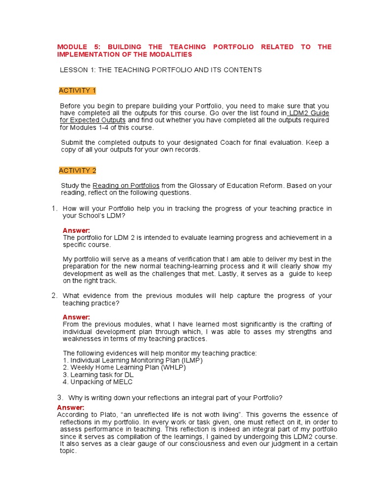 Study Notebook Module 5 | PDF | Rubric (Academic) | Lesson Plan