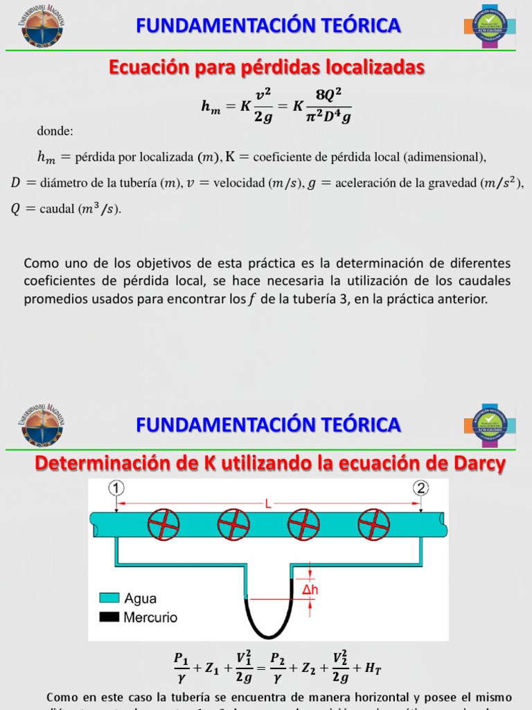 Pérdidas Longitudinales | PDF | Ecuaciones | Descarga (hidrología)