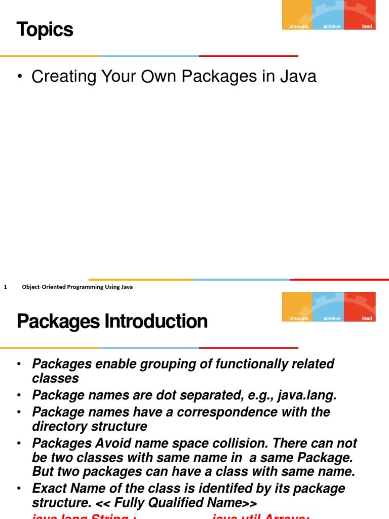 Topics: Creating Your Own Packages in Java | PDF | Class (Computer ...