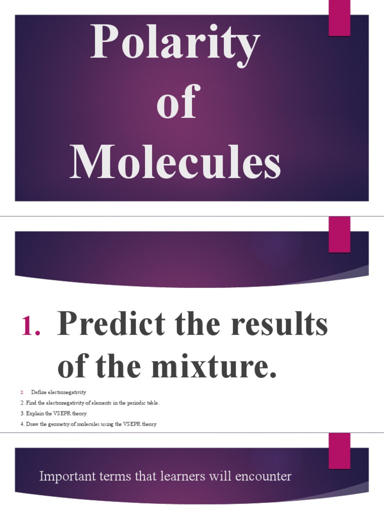 S11-12PS-IIIc-15 Polar & Non Polar | PDF | Chemical Polarity | Chemical ...