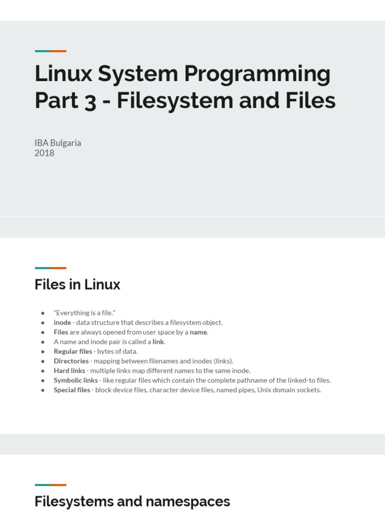 Linux File Handling and Programming | PDF | File System | Computer File
