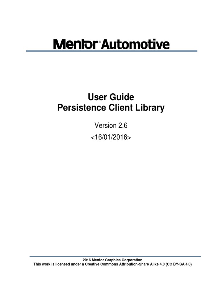Persistence ClientLibrary UserGuide PDF | PDF | Application Programming Interface | Computer File