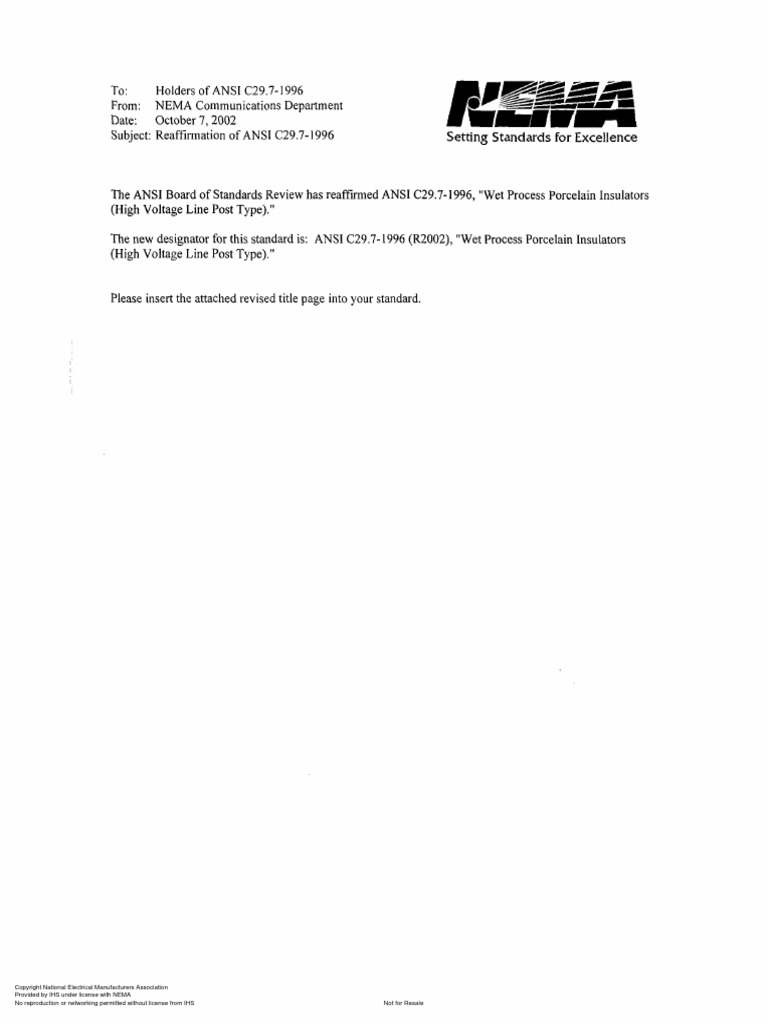 Ansi C29 | PDF | Insulator (Electricity) | Guarantee