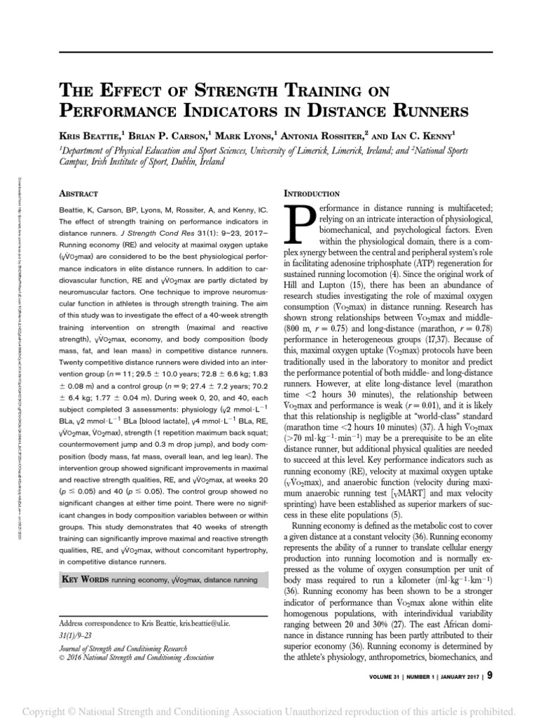 The Effect of Strength Training | PDF | Long Distance Running ...