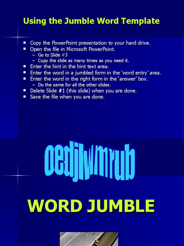 Jumble Word Template Instructions | PDF | Career & Growth | Language ...