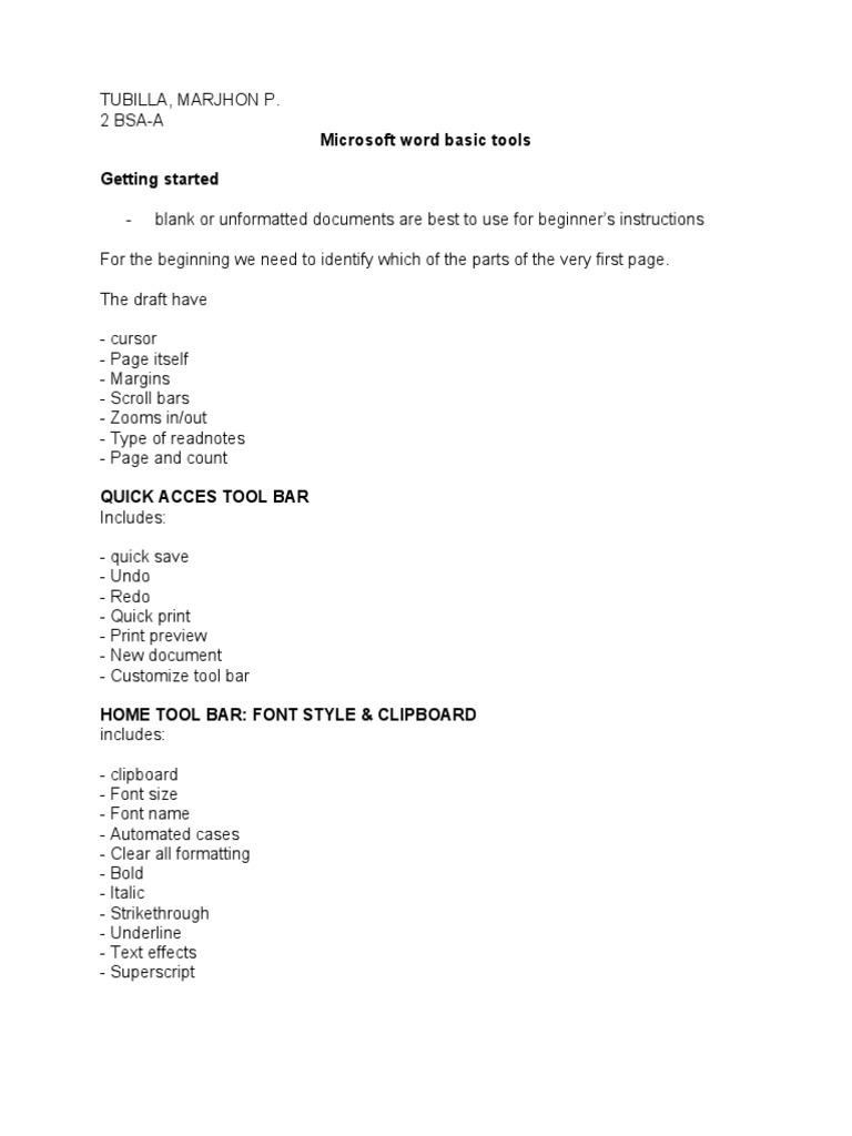 Basic Microsoft Tools | PDF | Microsoft Word | Written Communication
