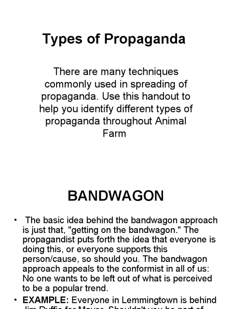 Types of Propaganda | PDF | Propaganda | Fallacy