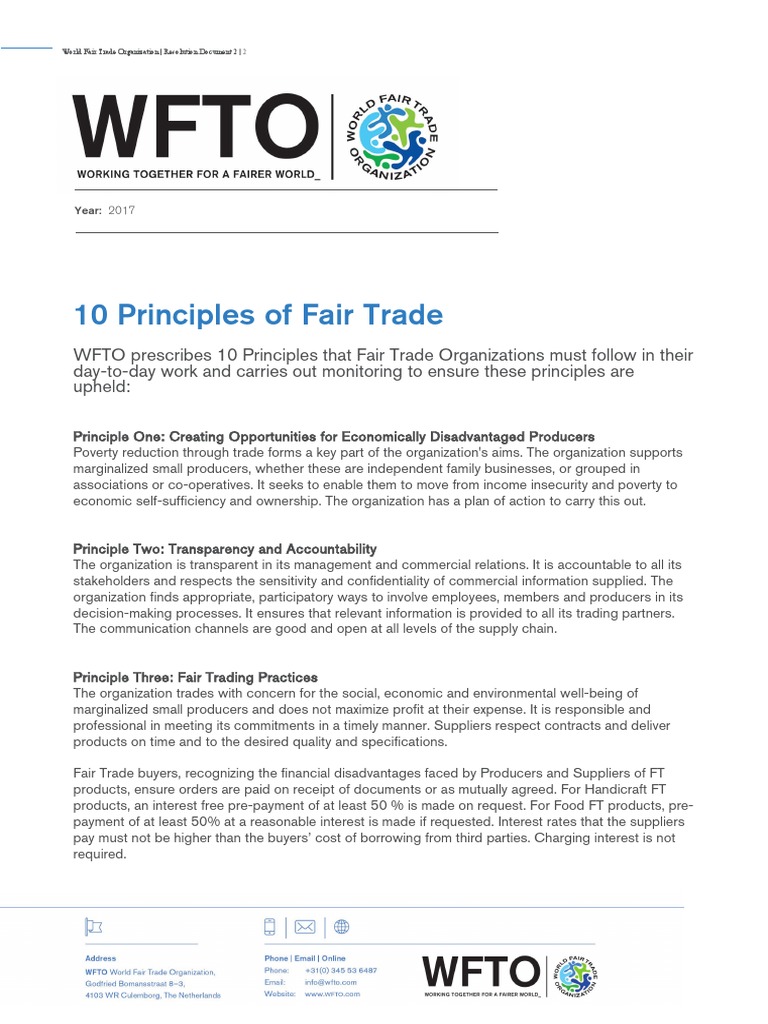 10 Principles of Fair Trade | PDF | Fair Trade | Living Wage